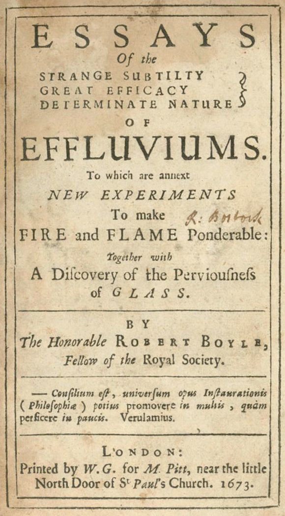 Bonhams : BOYLE (ROBERT) Essays of the Strange Subtilty, Great Efficacy ...