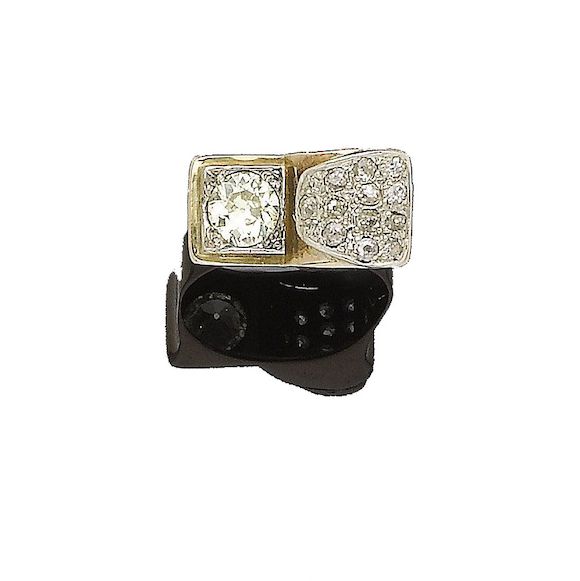 Bonhams : A fancy-coloured diamond and diamond dress ring,