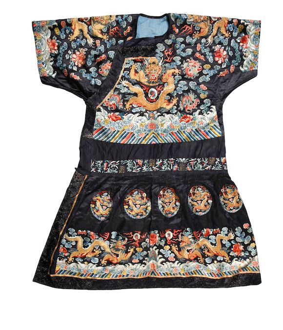 Bonhams : An embroidered silk formal court robe, chaofu Qing Dynasty