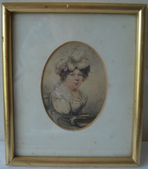 Bonhams : 19th Century School Portrait of a lady believed to be Miss ...