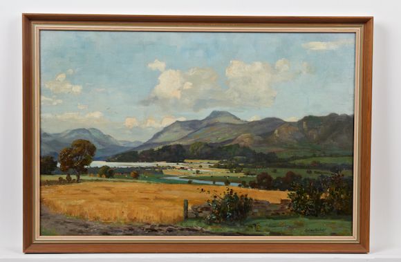 Bonhams : Andrew Hislop (British, 1887-1954) Country river landscape ...