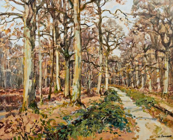 Bonhams : Claude Jousset (French, born 1935) 'Le Chemin dans la Forêt'
