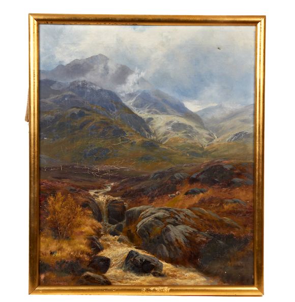 Bonhams : James Henry Crossland (British, born 1852) Highland river ...