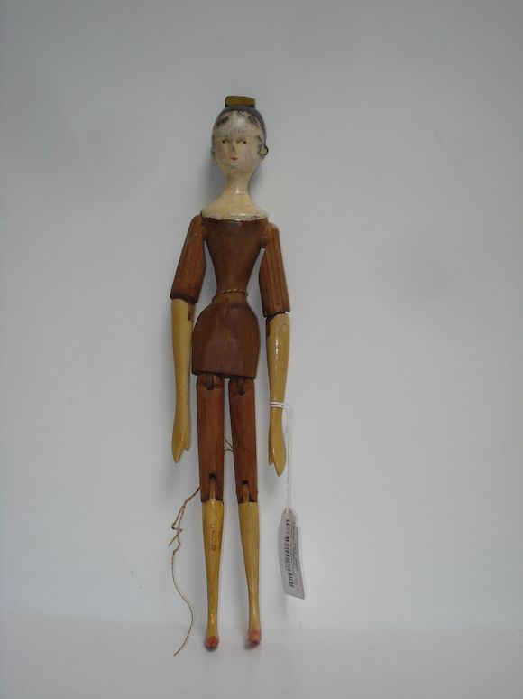 Bonhams : Grodner Tal painted wooden doll, circa 1820