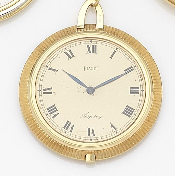 Bonhams : Piaget. An 18ct gold keyless wind open face pocket ...