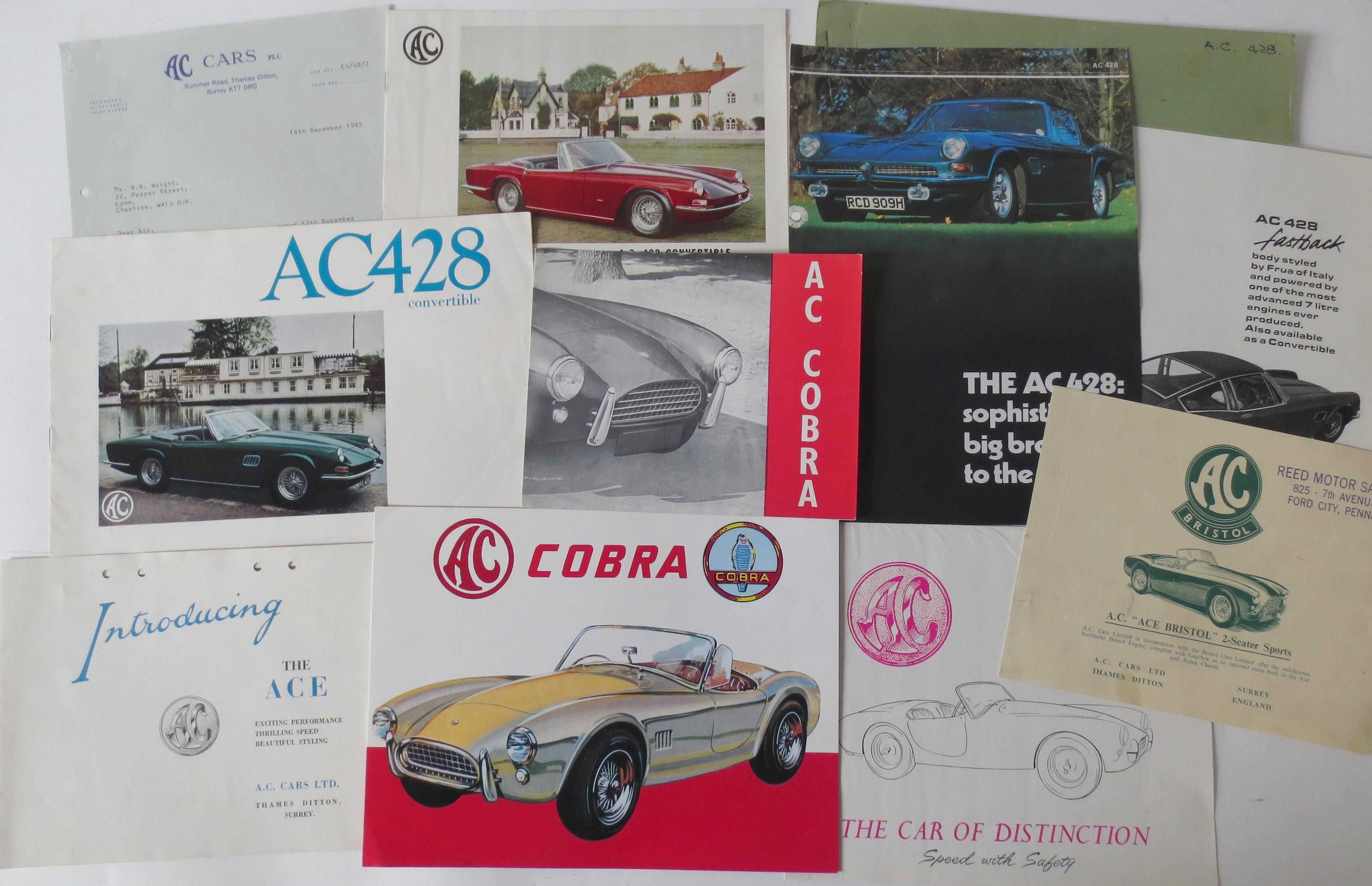 Bonhams Cars : Assorted AC sales literature,