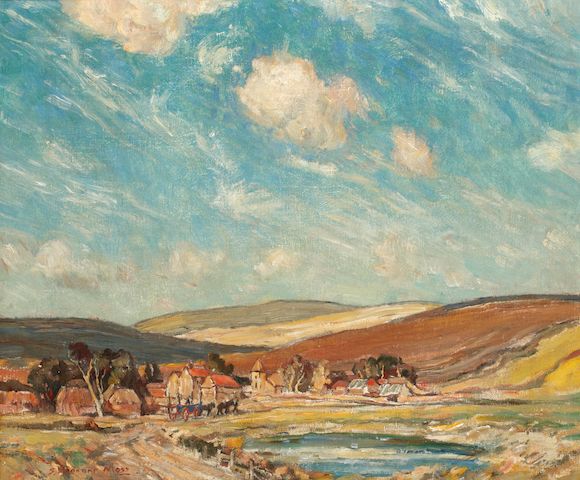 Bonhams : Sidney Dennant Moss (British, 1884-1946) Hankham Village ...