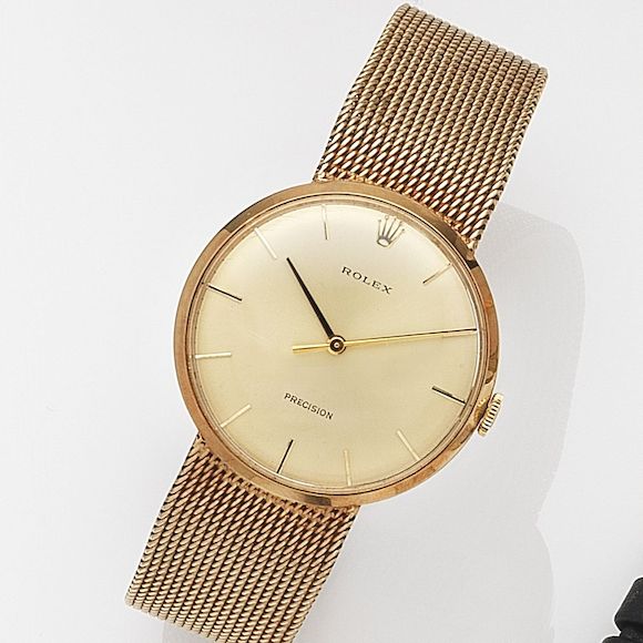 Bonhams : Rolex. A 9ct gold manual wind bracelet watchPrecision, Ref ...