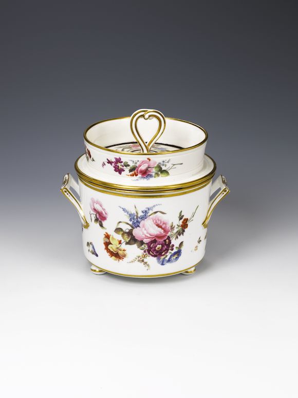 Bonhams : An important Nantgarw ice pail, cover and liner by Thomas ...