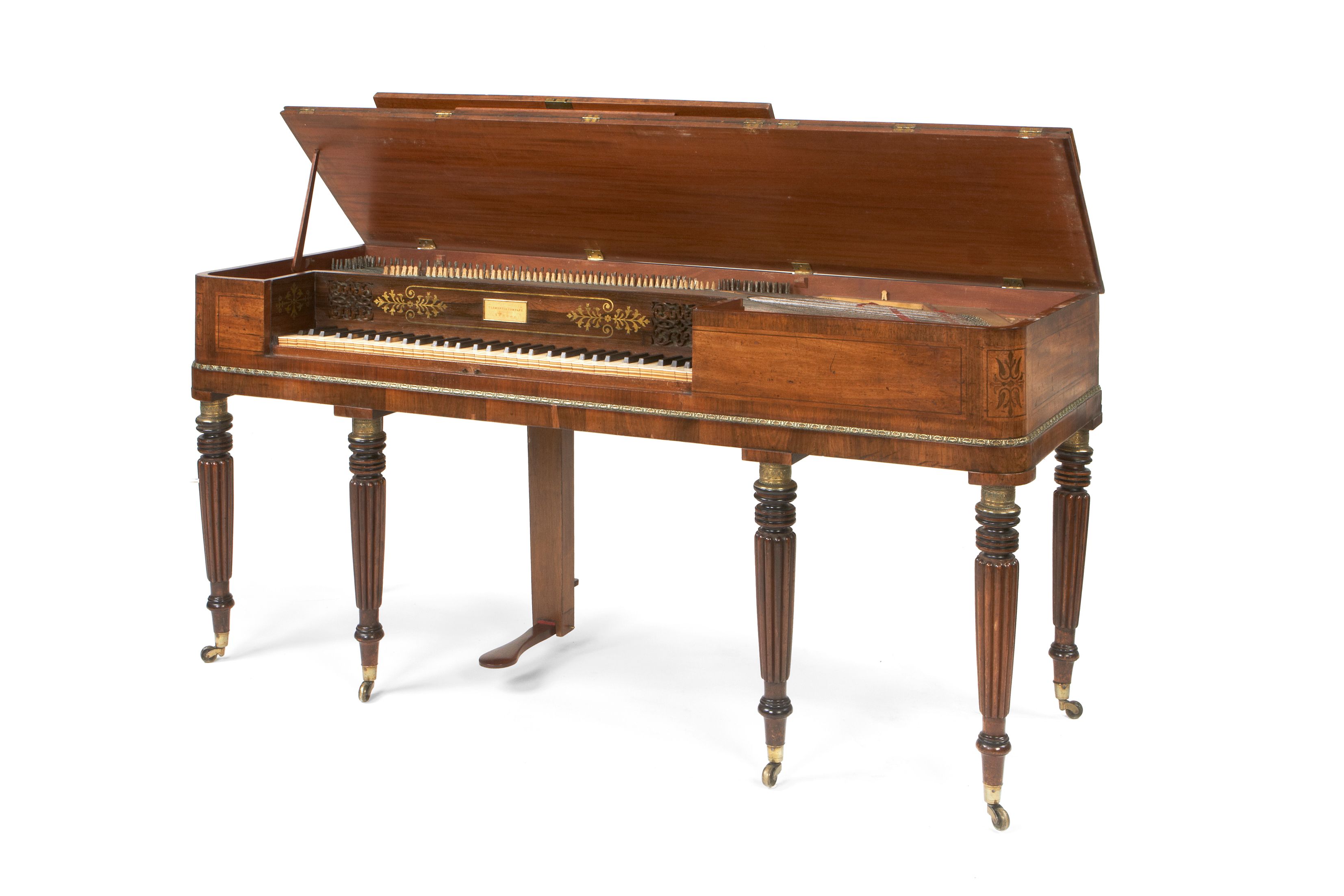 Bonhams : A Regency brass inlaid rosewood and mahogany square piano by ...