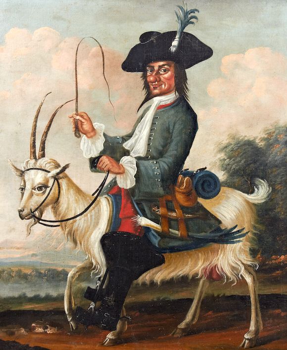 Bonhams : Welsh School early 19th Century John 'Ap' Morgan on a goat, a ...