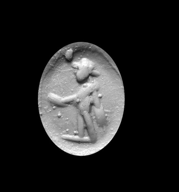 Bonhams : A Roman glass intaglio and gold mount