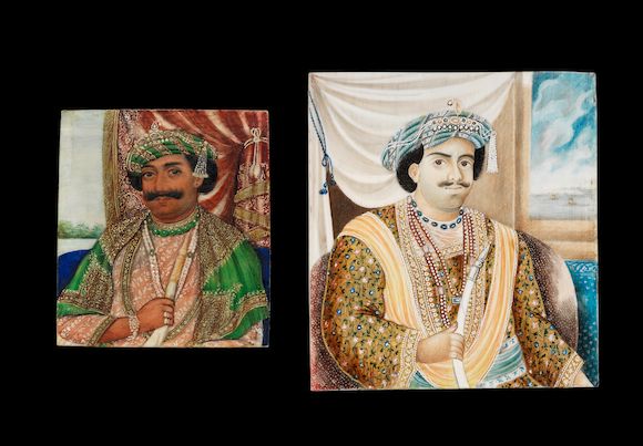 Bonhams : Two portraits of a Raja of Benares Northern India, circa 1840 ...