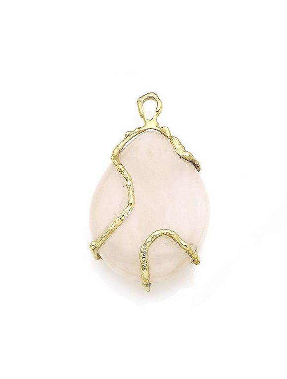Bonhams : A rose quartz pendant, by Grima,