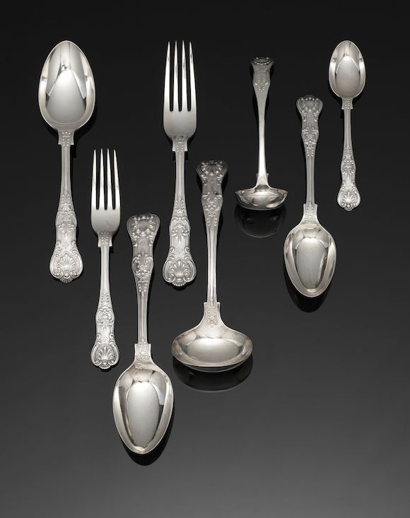 Bonhams : A Victorian silver Queen's pattern part flatware service by ...