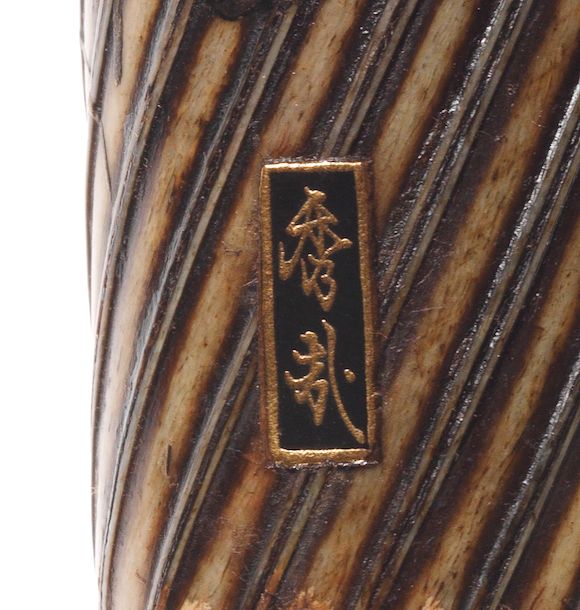 Bonhams : A rare whalebone kiseruzutsu (pipe case) By Jusai, late 19th ...