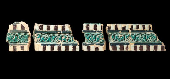 Bonhams : A fragmentary frieze of Timurid moulded pottery Tiles ...