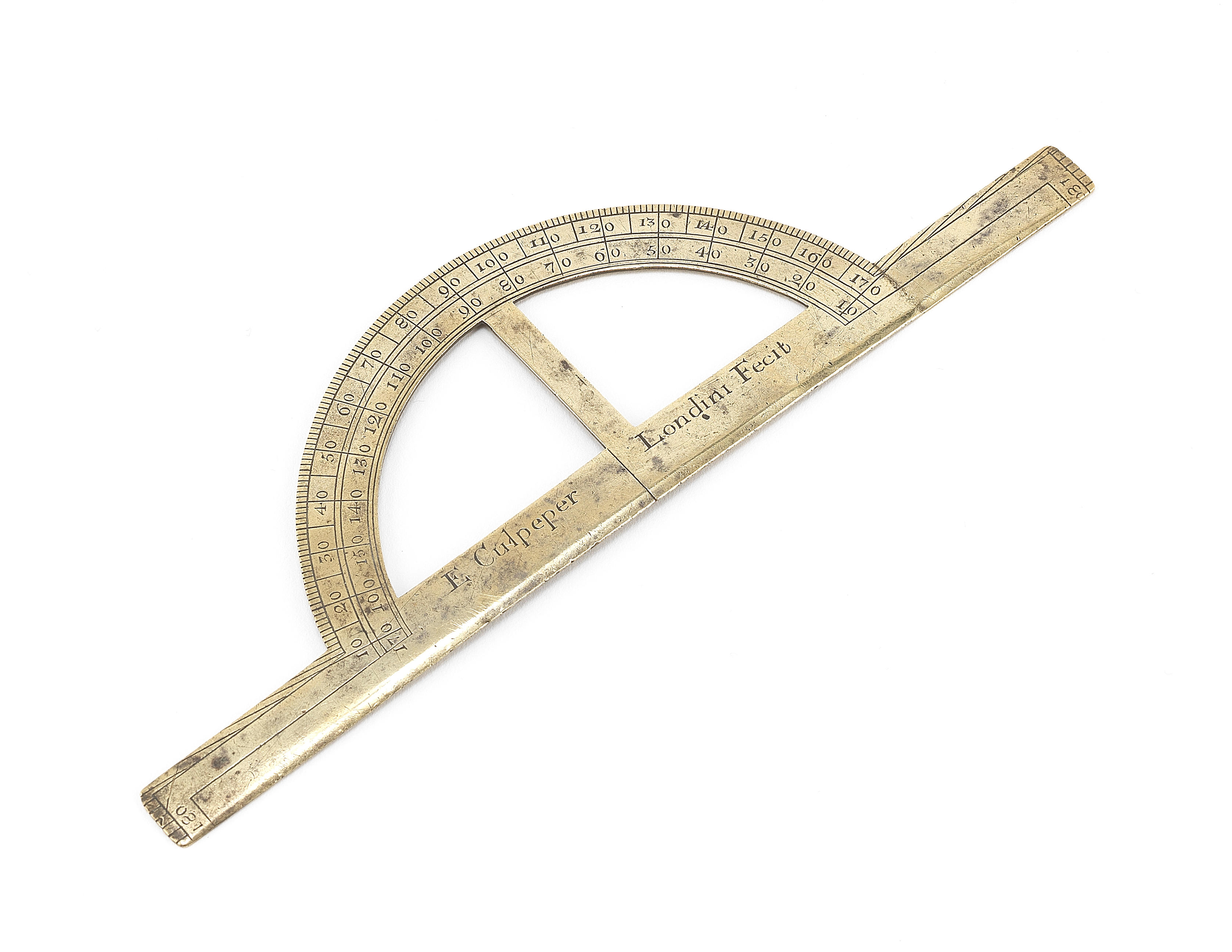 Bonhams An Edmund Culpeper Brass Protractor English Early 18th Century