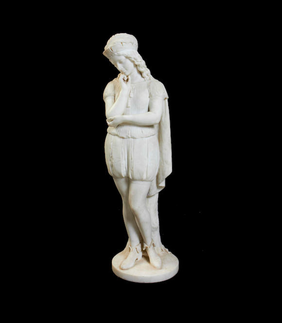 Bonhams William Brodie Scottish 1815 1881 A Marble Figure Of A Young Woman In Elizabethan Dress