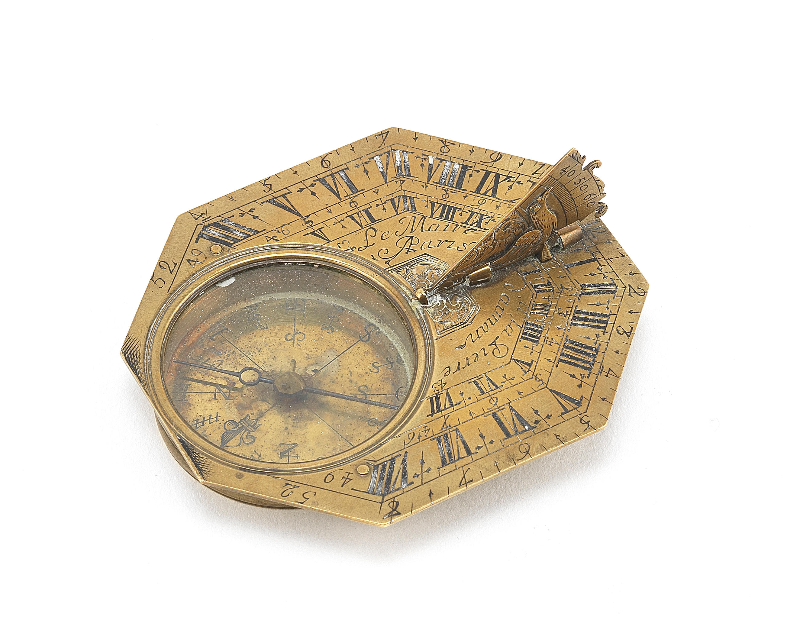 Bonhams A Le Maire Brass Butterfield Dial French Mid 18th Century