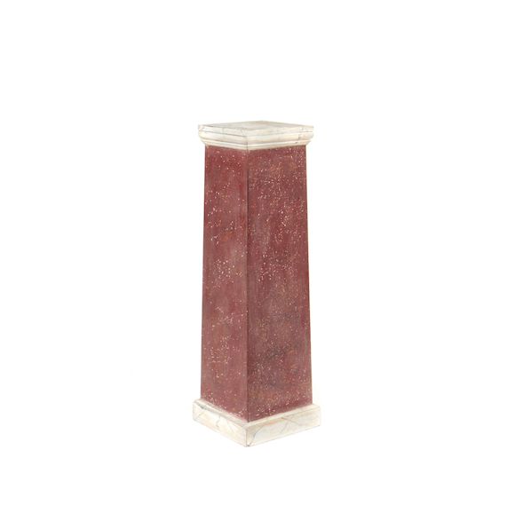 Bonhams : A simulated porphyry painted wood pedestal