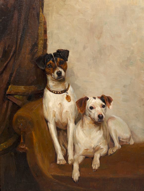 Bonhams : Emil W. Herz (German, born 1877) Study of two Jack Russell ...