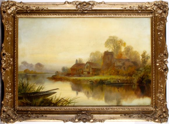Bonhams : William Gilbert Foster (British, 1855-1906) Church beside a ...