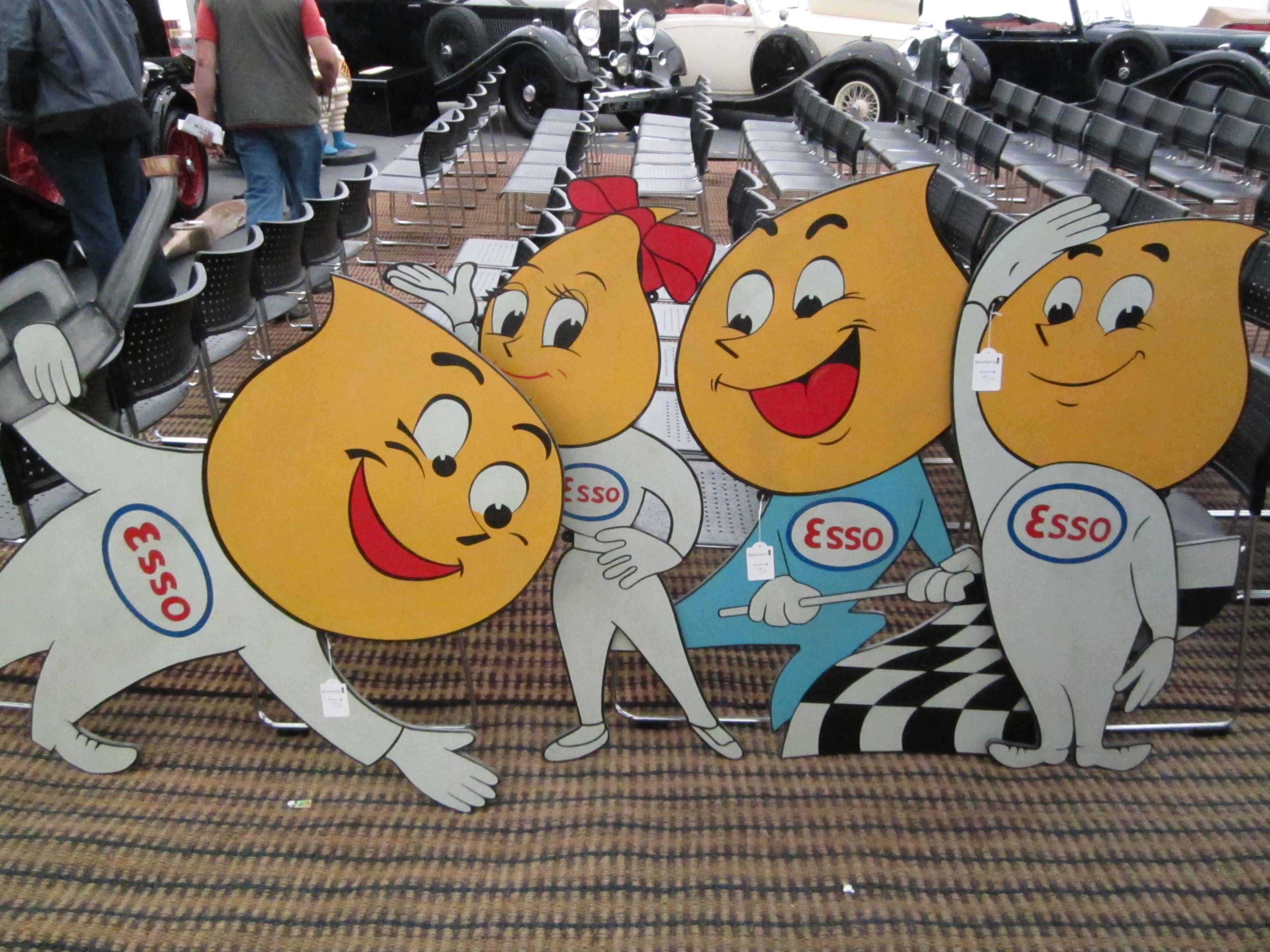 Bonhams Cars : A set of four hand-painted Esso 'Mr & Miss Drip' cut-out ...