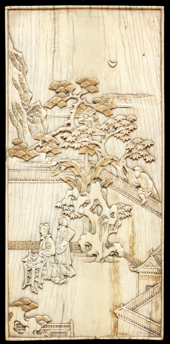 Bonhams : A carved ivory screen 17th century