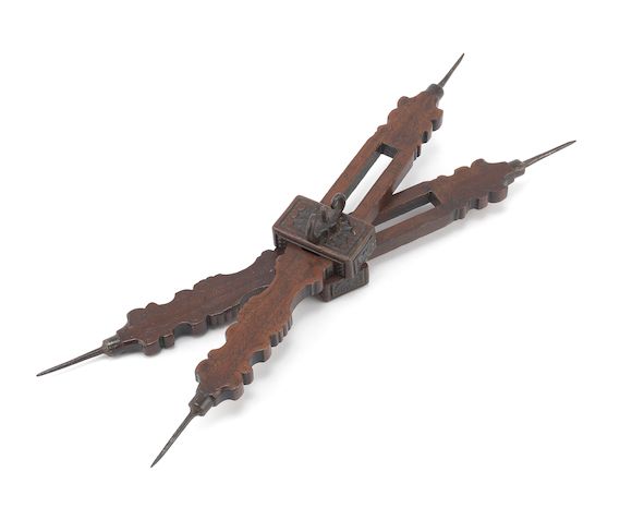 Bonhams : An unusual and large pair of carved wood proportional ...