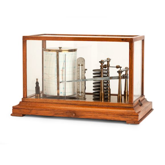 Bonhams : An early 20th century oak cased barograph Bearing ivory label ...