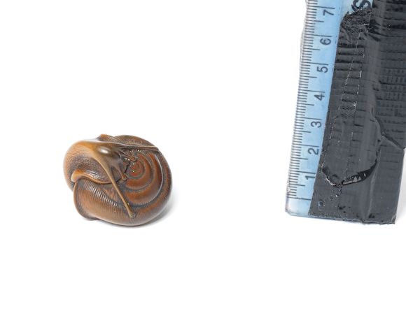 Bonhams : A boxwood netsuke of a snail By Hogen Tadayoshi, Nagoya, 19th ...