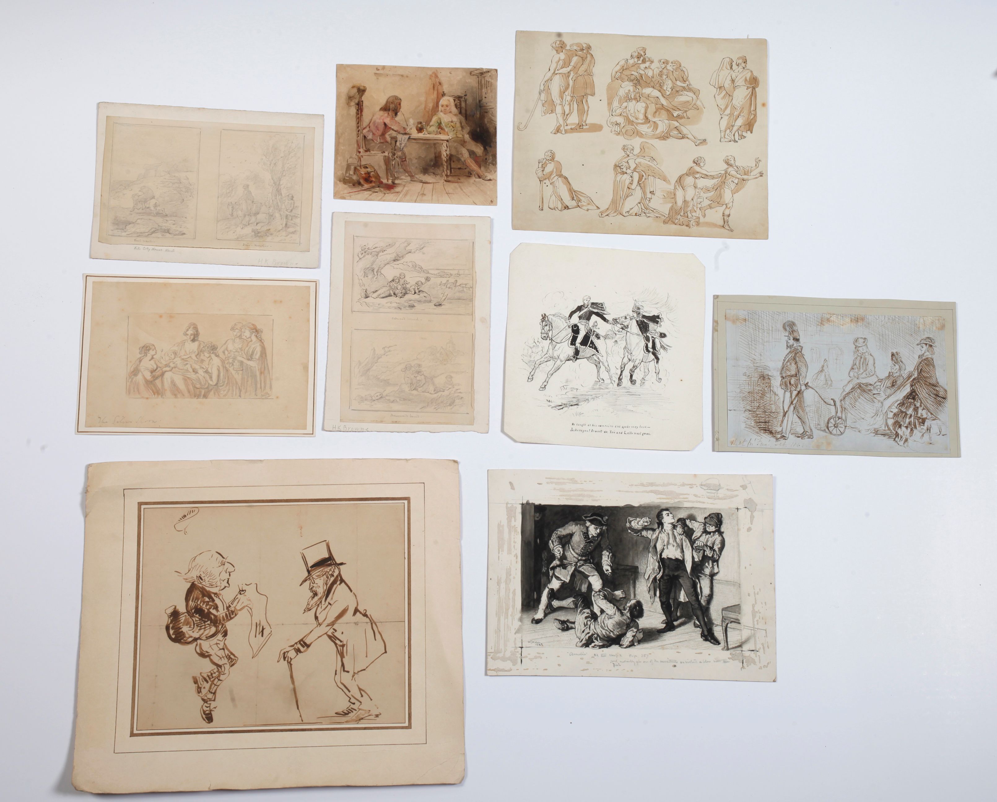Bonhams : A small collection of 19th Century watercolour sketches and ...