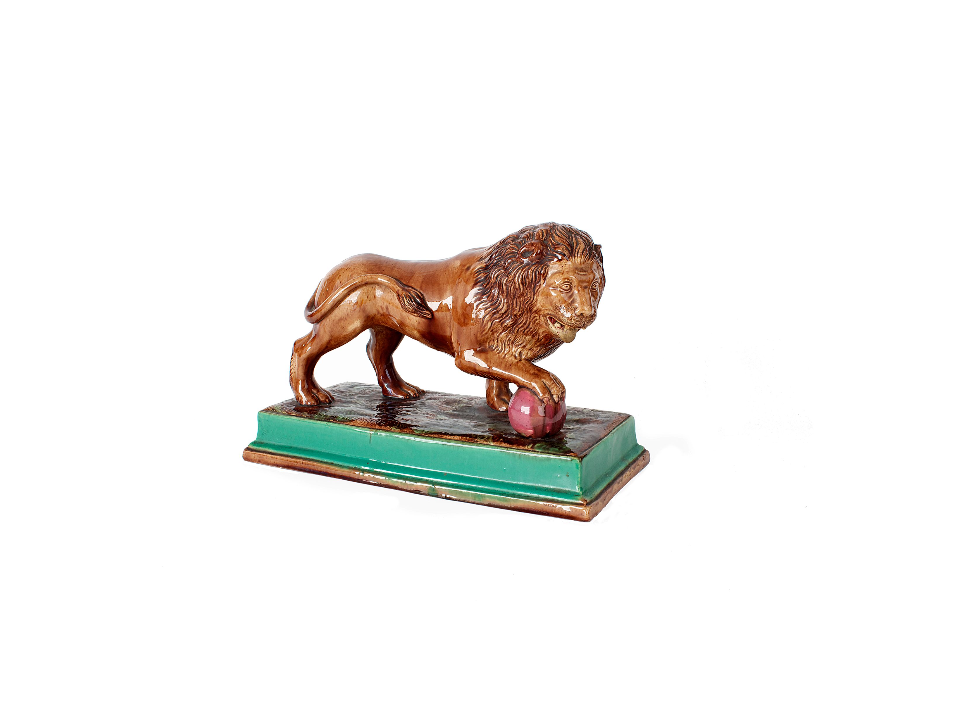 Bonhams : A George Skey Tamworth majolica model of a Medici lion, late ...