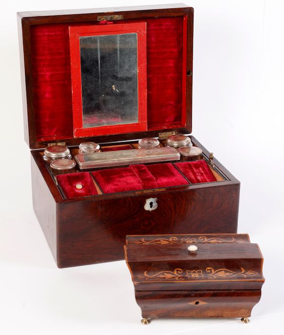 Bonhams : A late Victorian rosewood toilet box