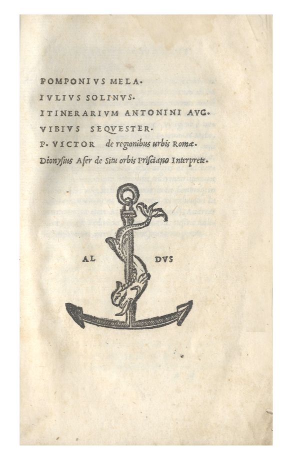 Bonhams : MELA (POMPONIUS) Cosmographia Pomponius Mela. Julius Solinus ...