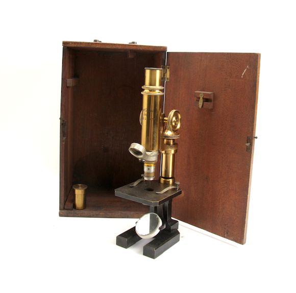 Bonhams : A late 19th century compound monocular 'continental model VIa' cased microscope