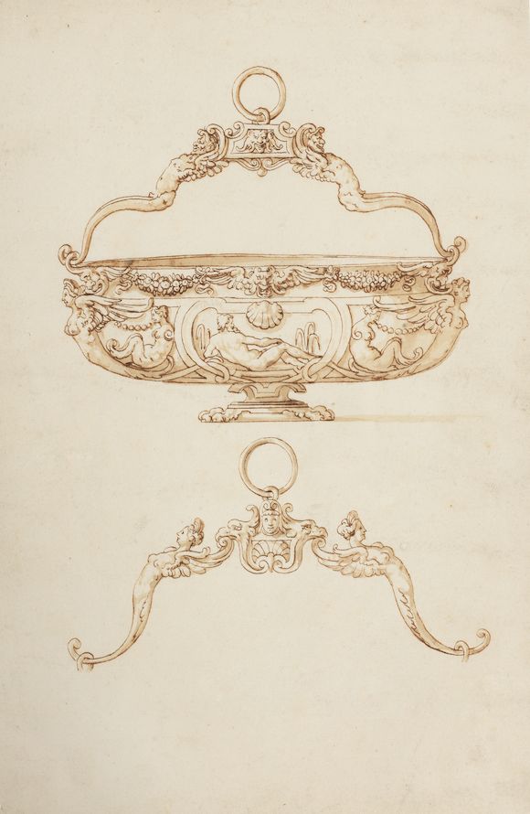 Bonhams : Jacopo Strada (Mantua 1510-1588 Vienna) Design for a basin ...