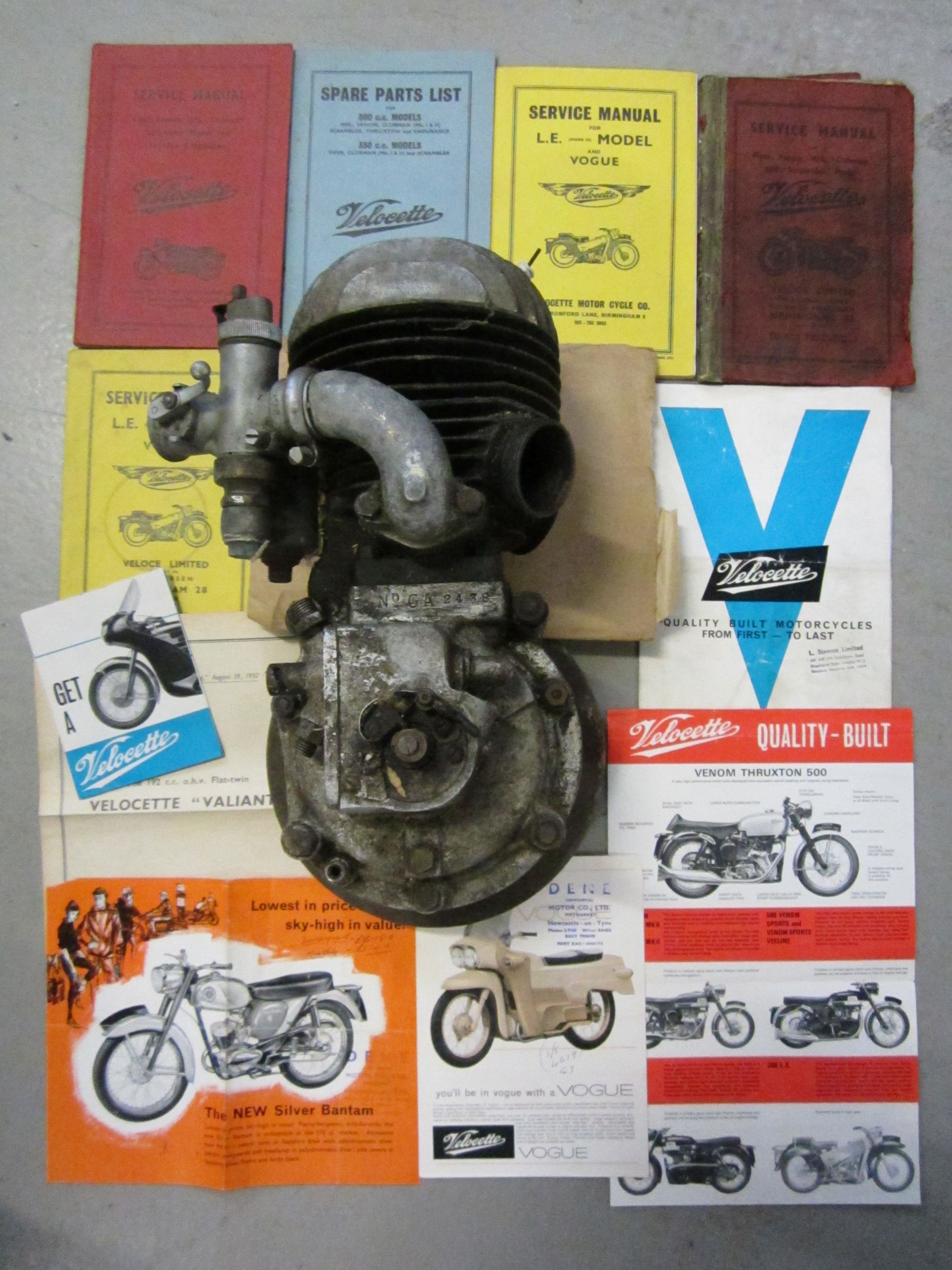 Bonhams Cars : A Velocette twin port engine, early 1930s,