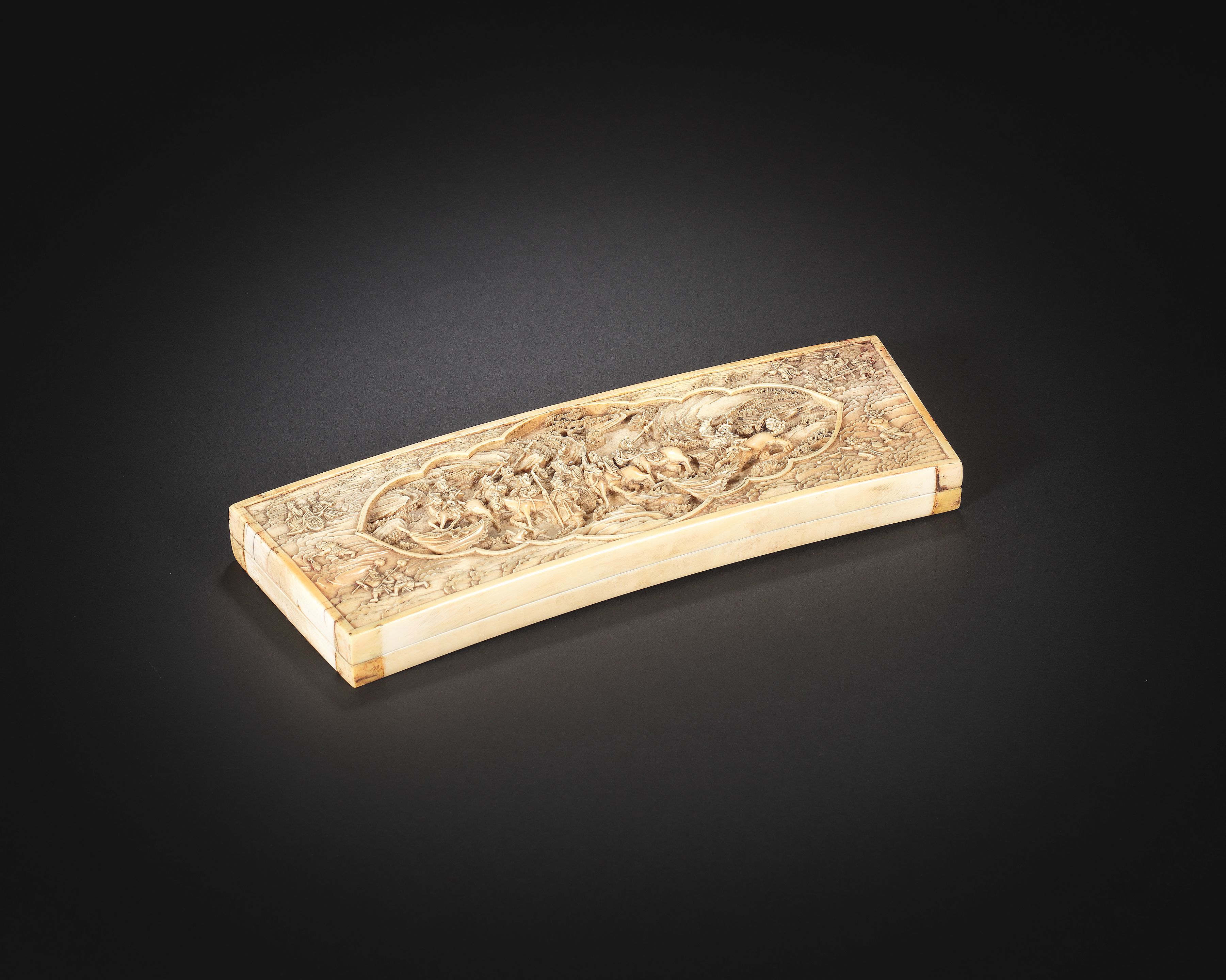 Bonhams : A carved ivory box and cover 19th century