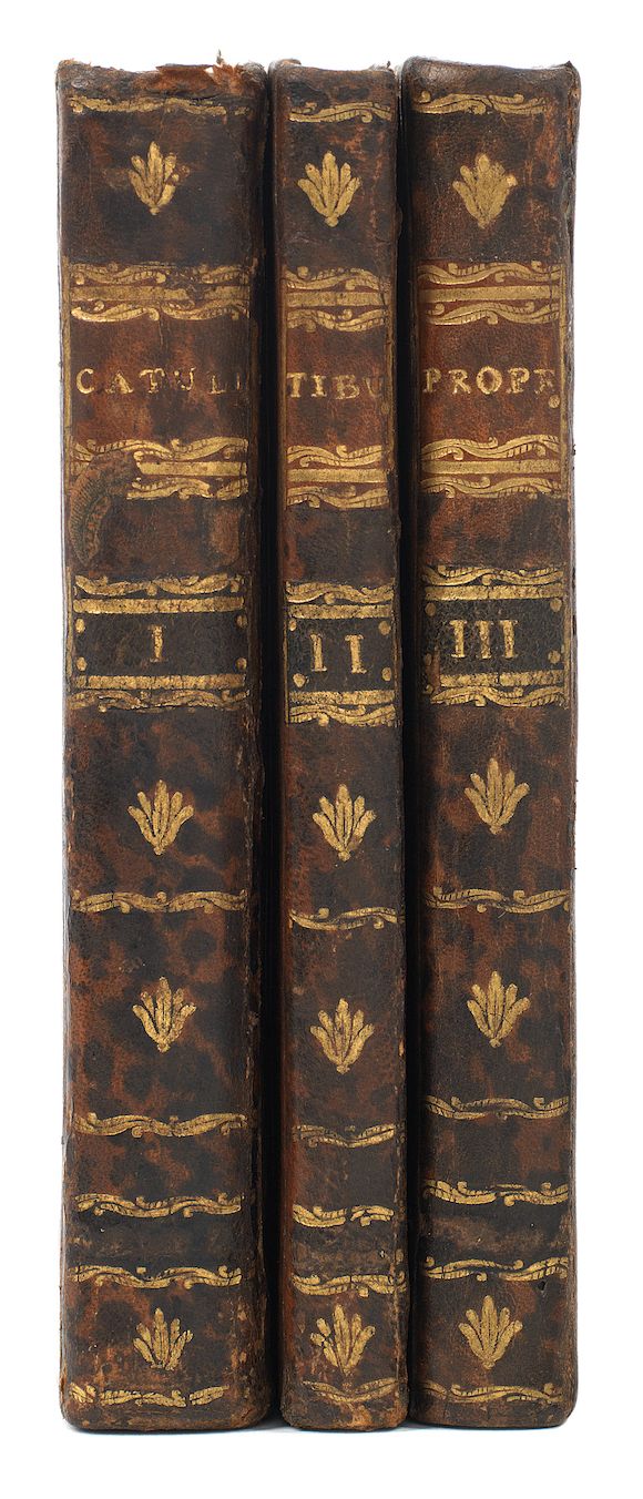 Bonhams : CATULLUS, TIBULLUS AND PROPERTIUS [Opera] 3 vol. edited by ...