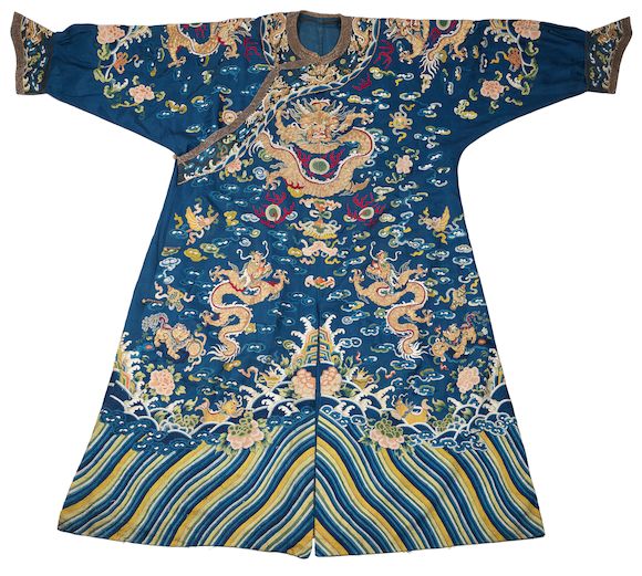 Bonhams : A blue ground formal robe, chifu Qing Dynasty