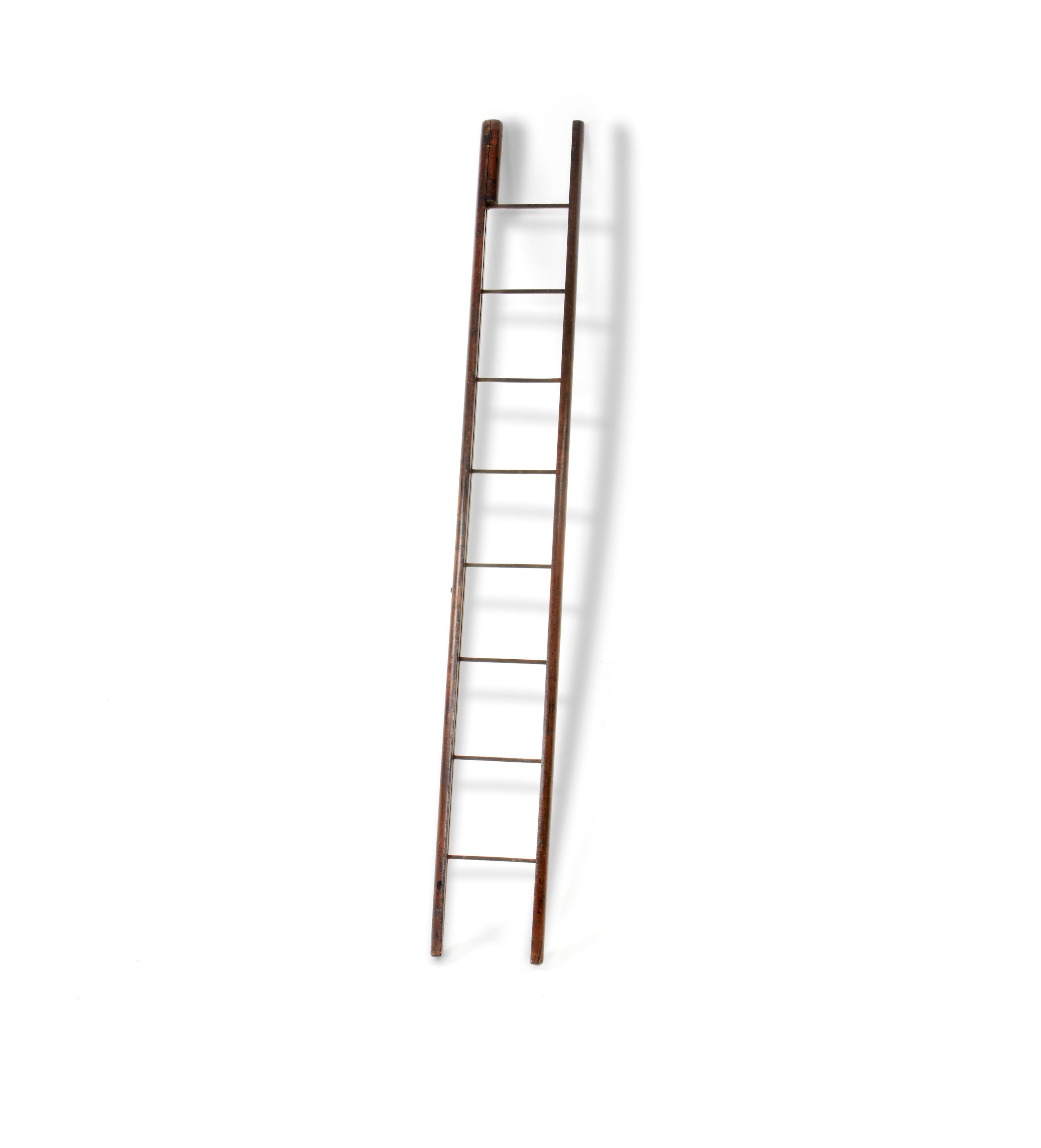 Bonhams : A 19th century mahogany and cast-iron library pole ladder