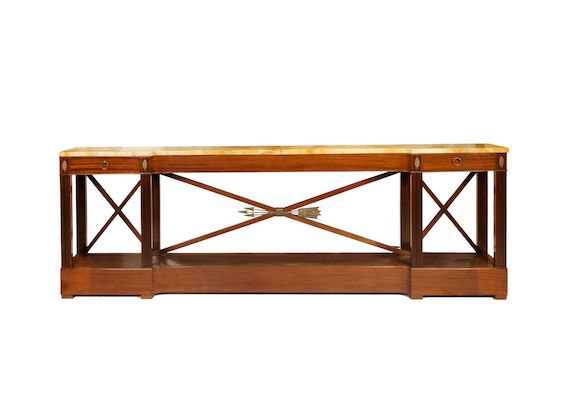 Bonhams : A large Italian mid 20th century mahogany inverted breakfront ...