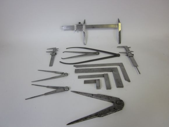 Bonhams : A collection of iron and steel dividers, calipers and set ...