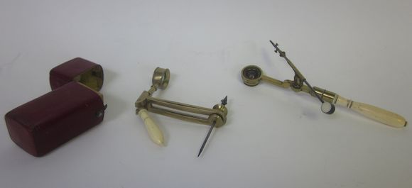 Bonhams : A brass and ivory compass microscope, English, mid 18th ...