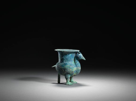 Bonhams : An archaic bronze 'duck' beaker, jia Eastern Zhou dynasty