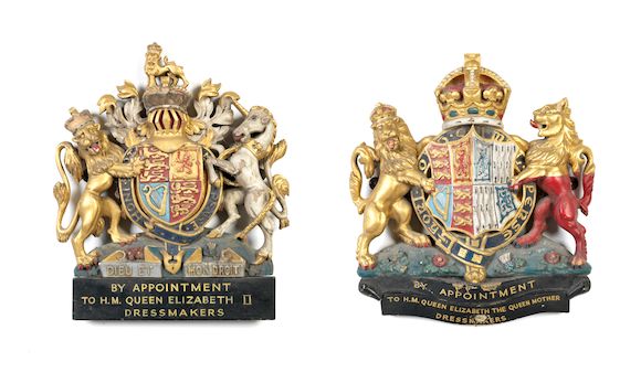 Bonhams : A pair of mid-20th century Royal Warrants for HM Queen ...