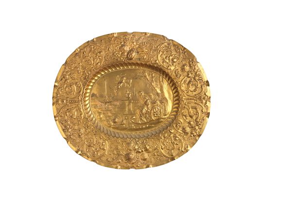 Bonhams : A late 19th century Continental gilt copper electrotype oval ...