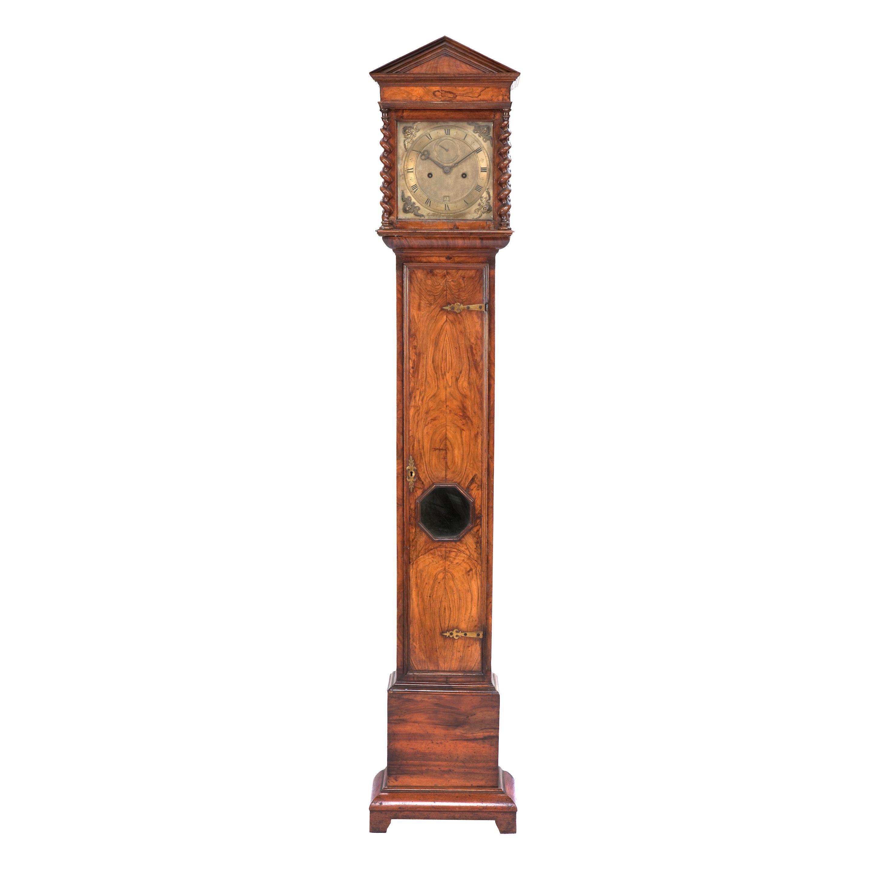 Bonhams : A 17th century and later walnut cased longcase clock Engraved ...